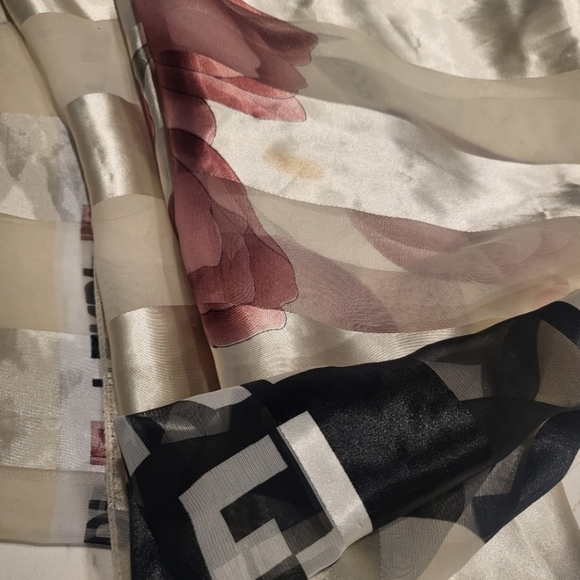 Fendi | Accessories | Vintage Fendi Logo Silk Scarfwrap With Oversized ...